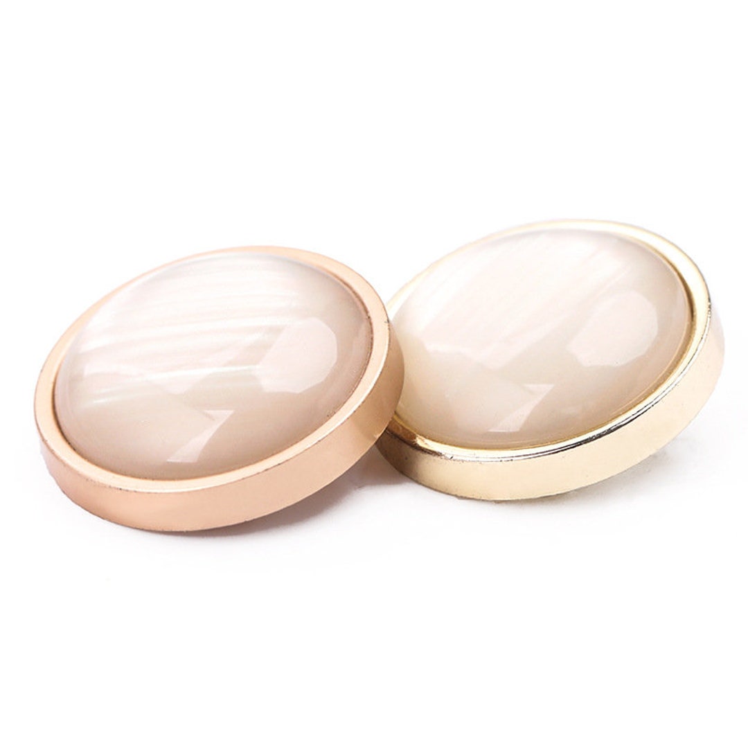 Metal Pearl Buttons-6pcs Gold White Cat Eye Button for Sewing-blazer ...