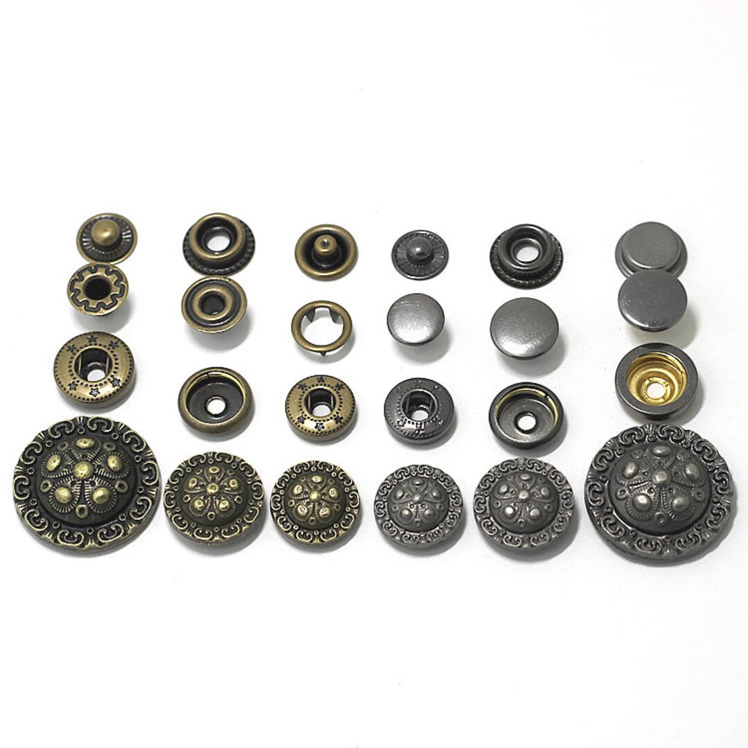 Metal Floral Snap Buttons-10pcs Press Stud Popper for Jeans/coat ...