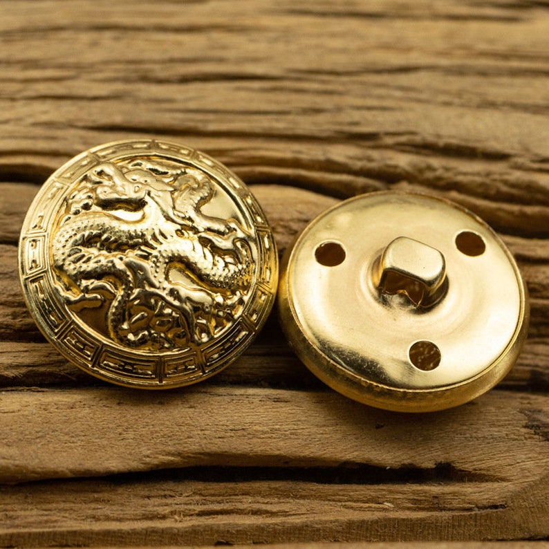 Metal Dragon Buttons-10pcs Brass Bronze Gold Silver Button for Blazer ...