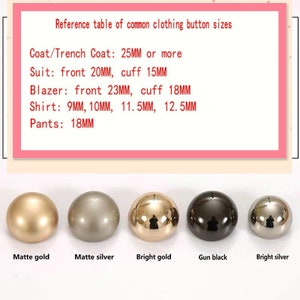 Metal Mushroom Buttons-6pcs Gold Silver Gun Black Button for Sweater ...