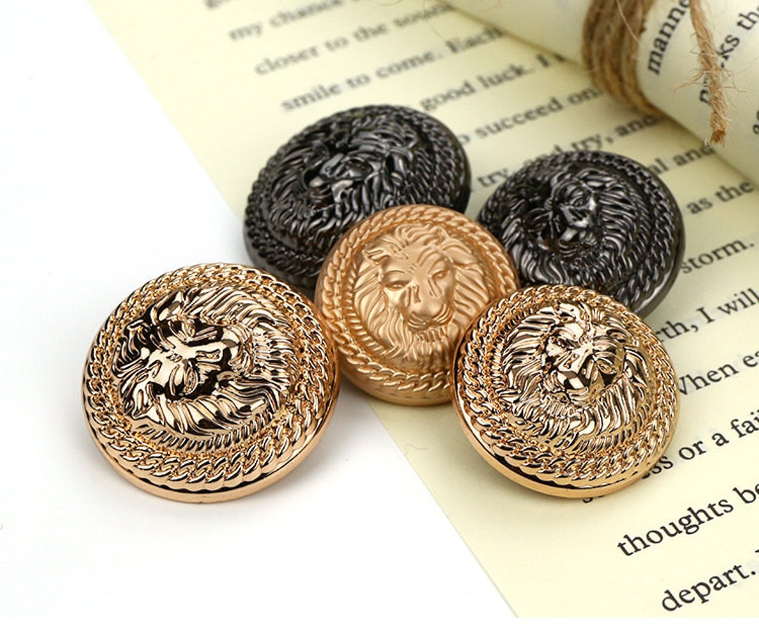 Metal Lion Buttons-6pcs Rose Gold/gun Black Button for Blazer/jacket ...