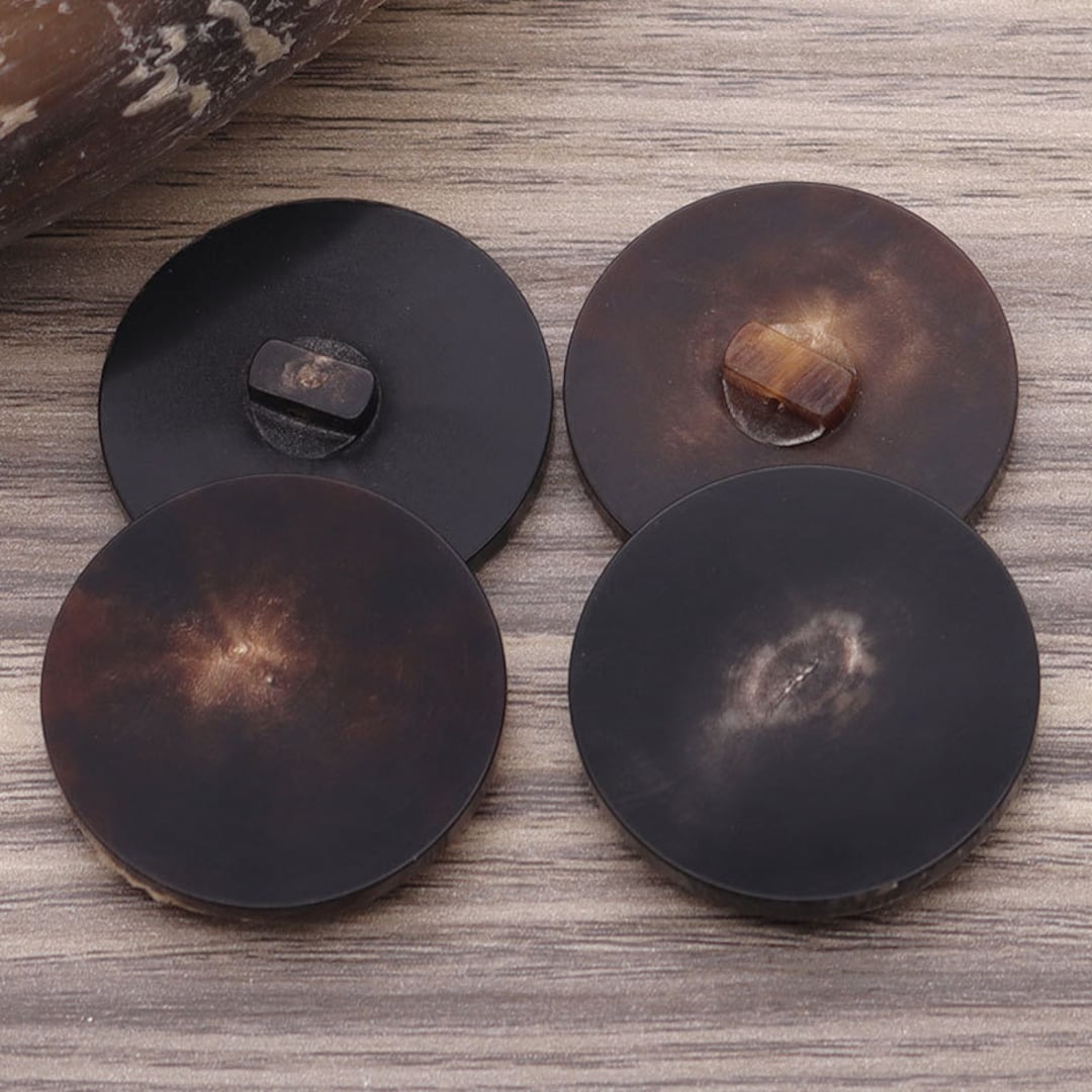 Natural Horn Buttons-6pcs Flat Black/brown Pattern Button for Sewing ...