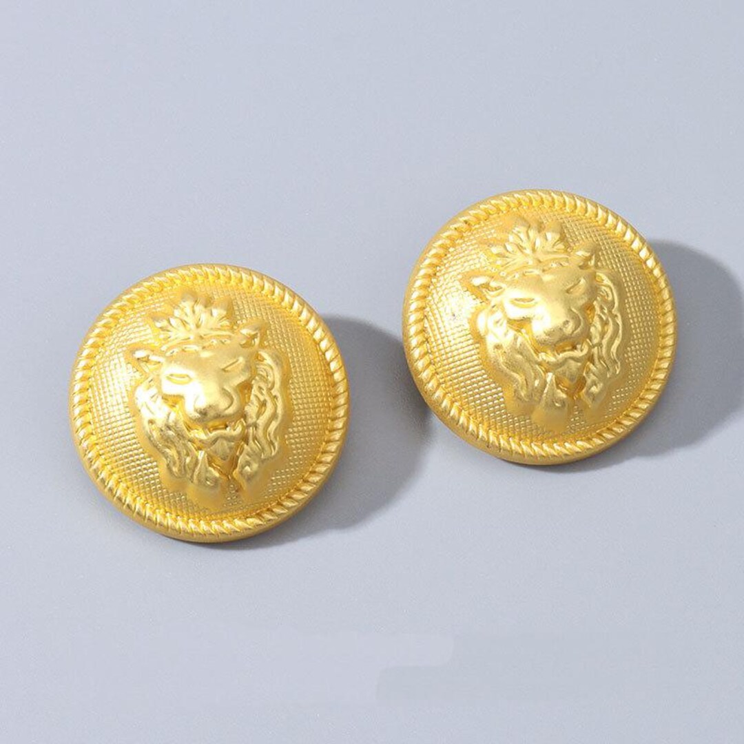 Metal Lion Buttons-6pcs Matte Gold Button for Sewing-blazer/jacket/coat ...