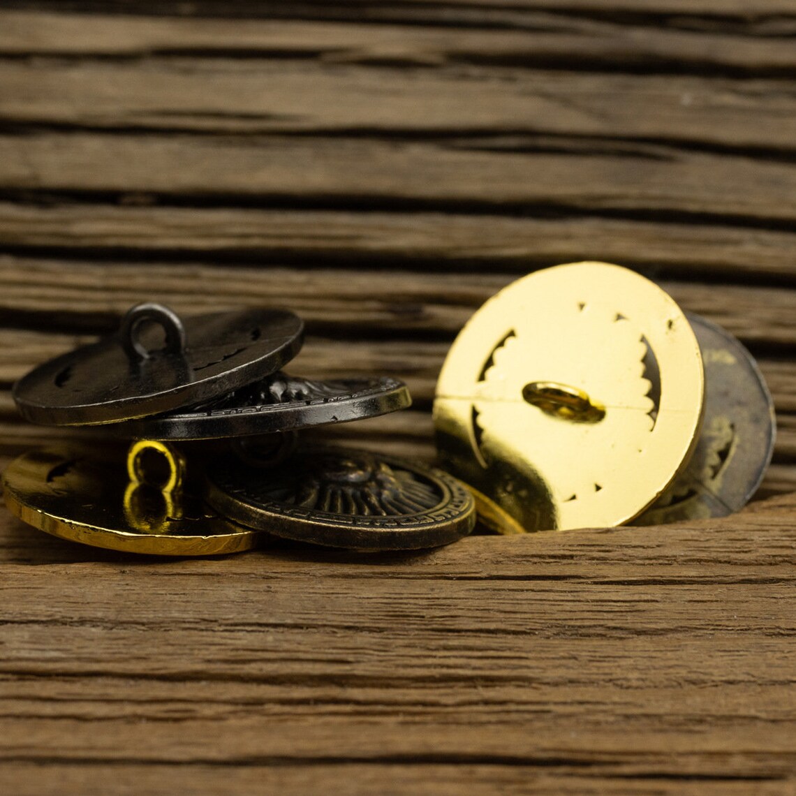 Metal Indian Buttons-10pcs Gun Black/gold/bronze Hollow for Blazer ...