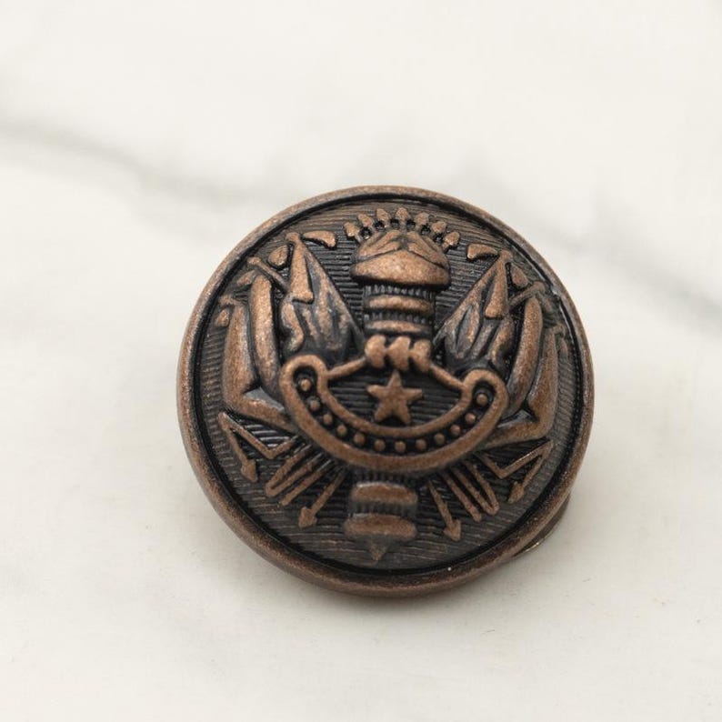 Armour Flag Metal Buttons: Vintage Gold, Silver, Bronze - 6 Pcs - Etsy