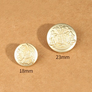 Metal Crown Buttons- 6pcs Matte Gold/silver Button for Sewing-blazer ...