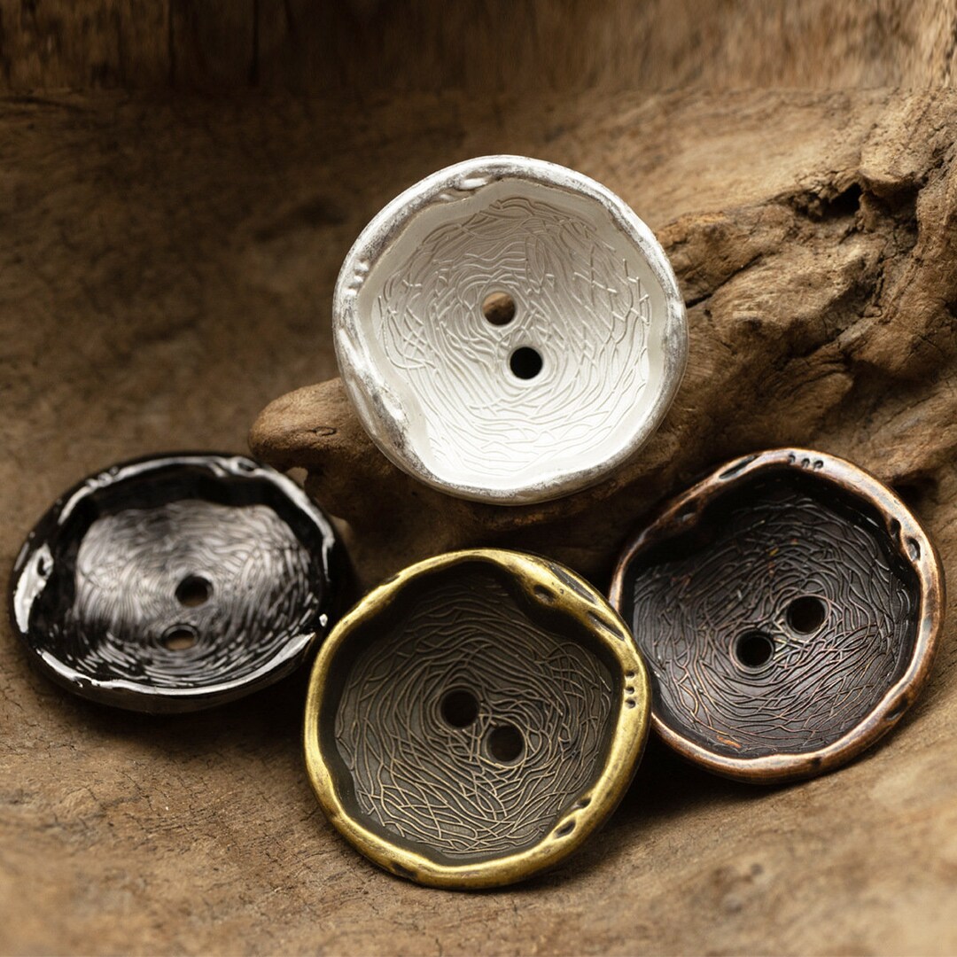 Metal Buttons-6pcs Curve Silver/bronze/copper/gun Button for Shirt ...