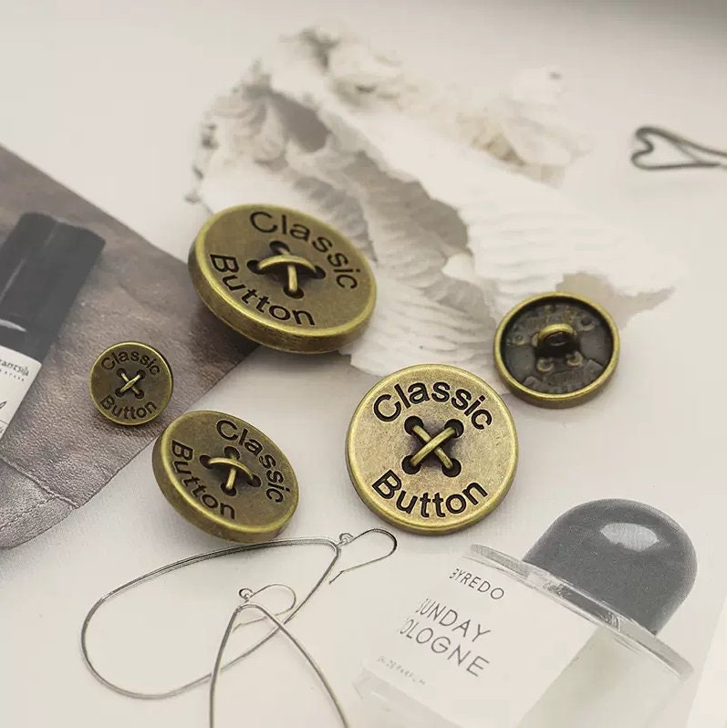 Metal Bronze Buttons-10pcs Vintage Letters Button for Shirt/cardigan ...