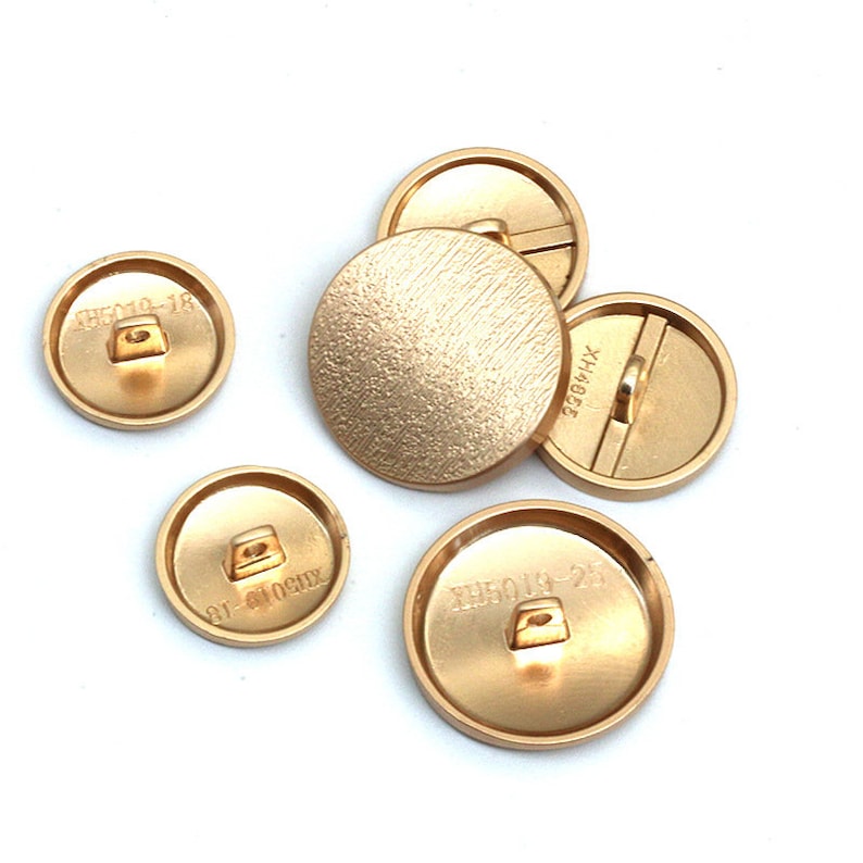 Metal Curved Buttons-6pcs Matte Gold Frosted Button for Cardigan/blazer ...