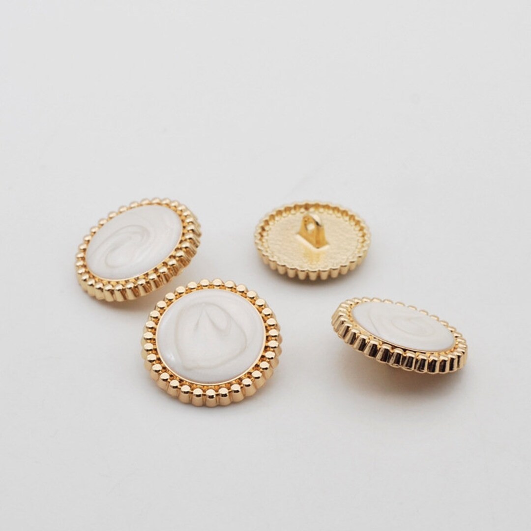 Metal Pearl Buttons-6pcs White Gold Button for Sewing-blazer/jacket ...