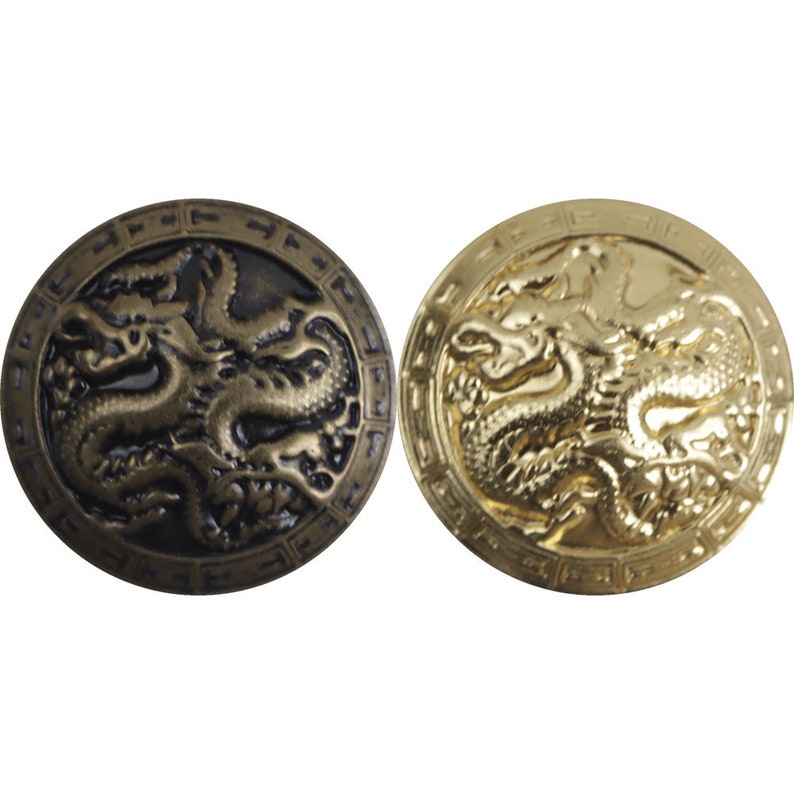 Metal Dragon Buttons-10pcs Brass Bronze Gold Silver Button for Blazer ...