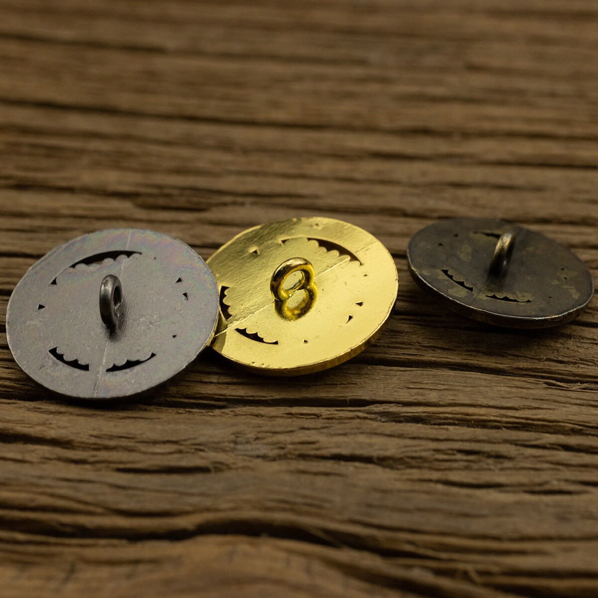 Metal Indian Buttons-10pcs Gun Black/gold/bronze Hollow for Blazer ...