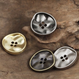 Metal Irregular Buttons-6pcs Triangle Gold/bronze/black/nickel Hole ...