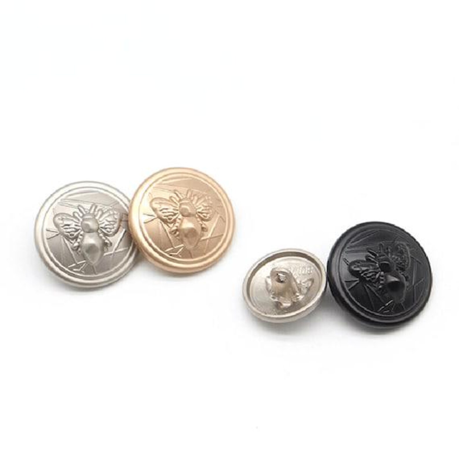 Metal Bee Buttons-6pcs Gold/satin Nickel/black for Blazer/cardigan/coat ...