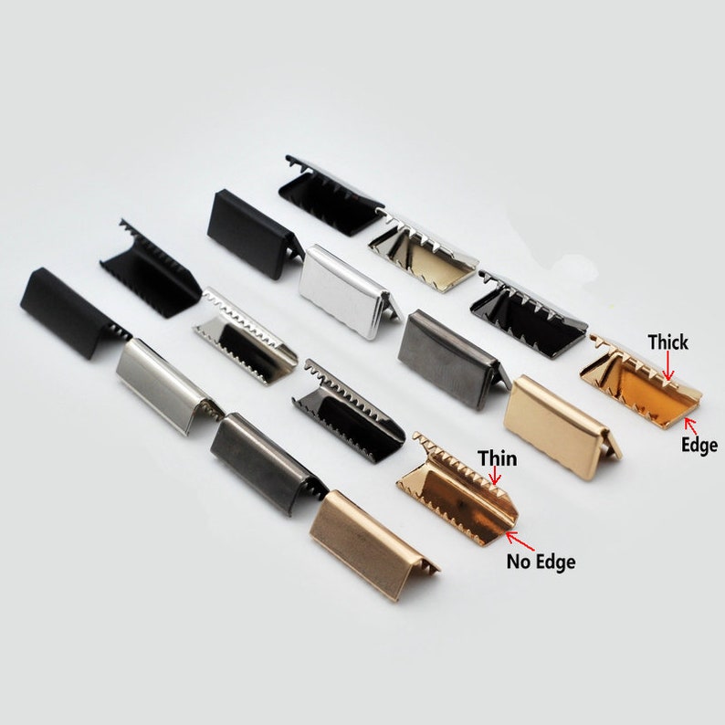 Brass Ribbon End Caps: Crimp Clamp for Webbing/cord/accessories - 10/50 ...