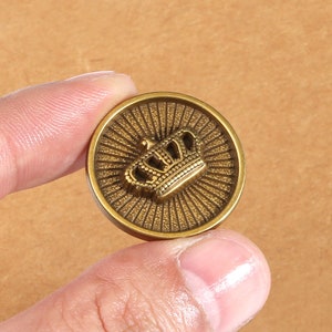 Metal Crown Buttons-6pcs Antique Gold Bronze Vintage Button for Sewing ...