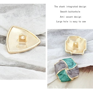 Metal Irregular Buttons-6pcs Vintage Baroque Painted Shank Button for ...