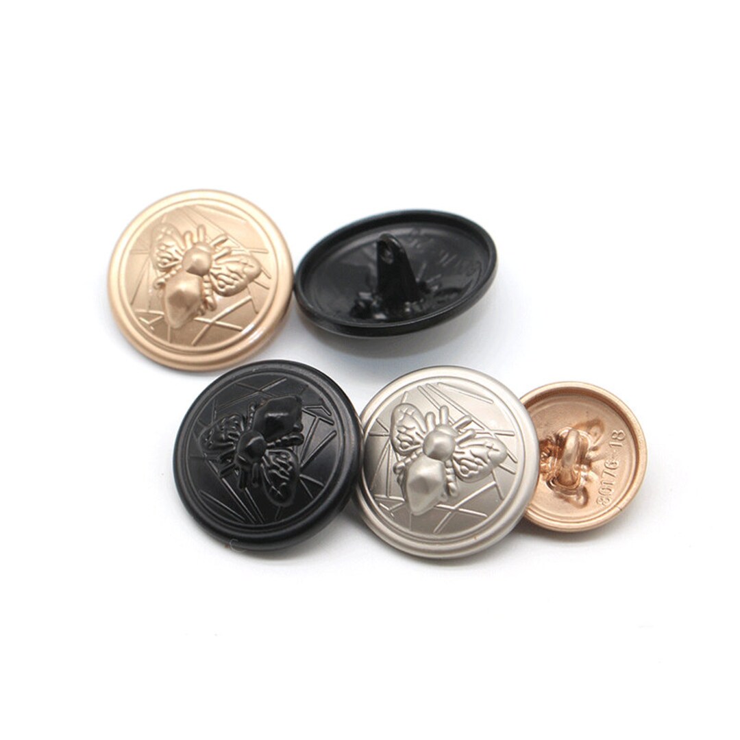 Metal Bee Buttons-6pcs Gold/satin Nickel/black Button for Sewing Blazer ...