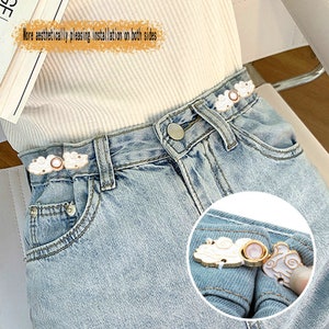 Jeans Waist Button Buckle-2pcs Waistband Tightener Adjuster Hook and ...