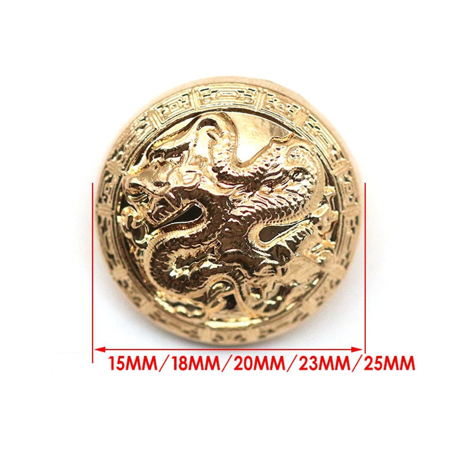 Metal Dragon Buttons-10pcs Vintage Gold Button for Sewing-blazer/jacket ...