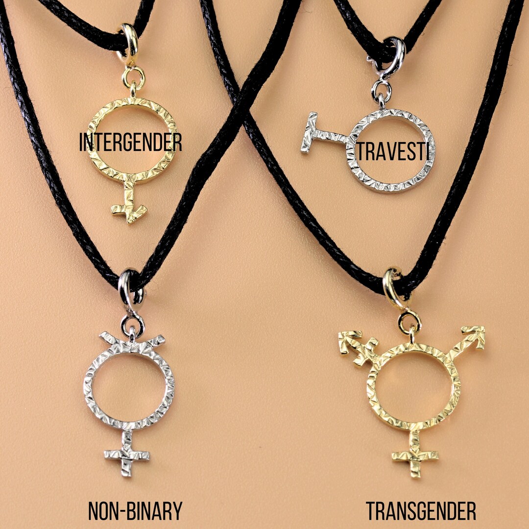 Non Binary Nonbinary PRIDE JEWELRY, Transgender Pin Jewelry Necklace ...
