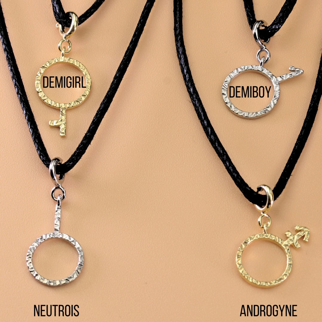 Demiboy Demigirl PRIDE Gender Charm Necklace, Divine Androgyne Neutrois ...