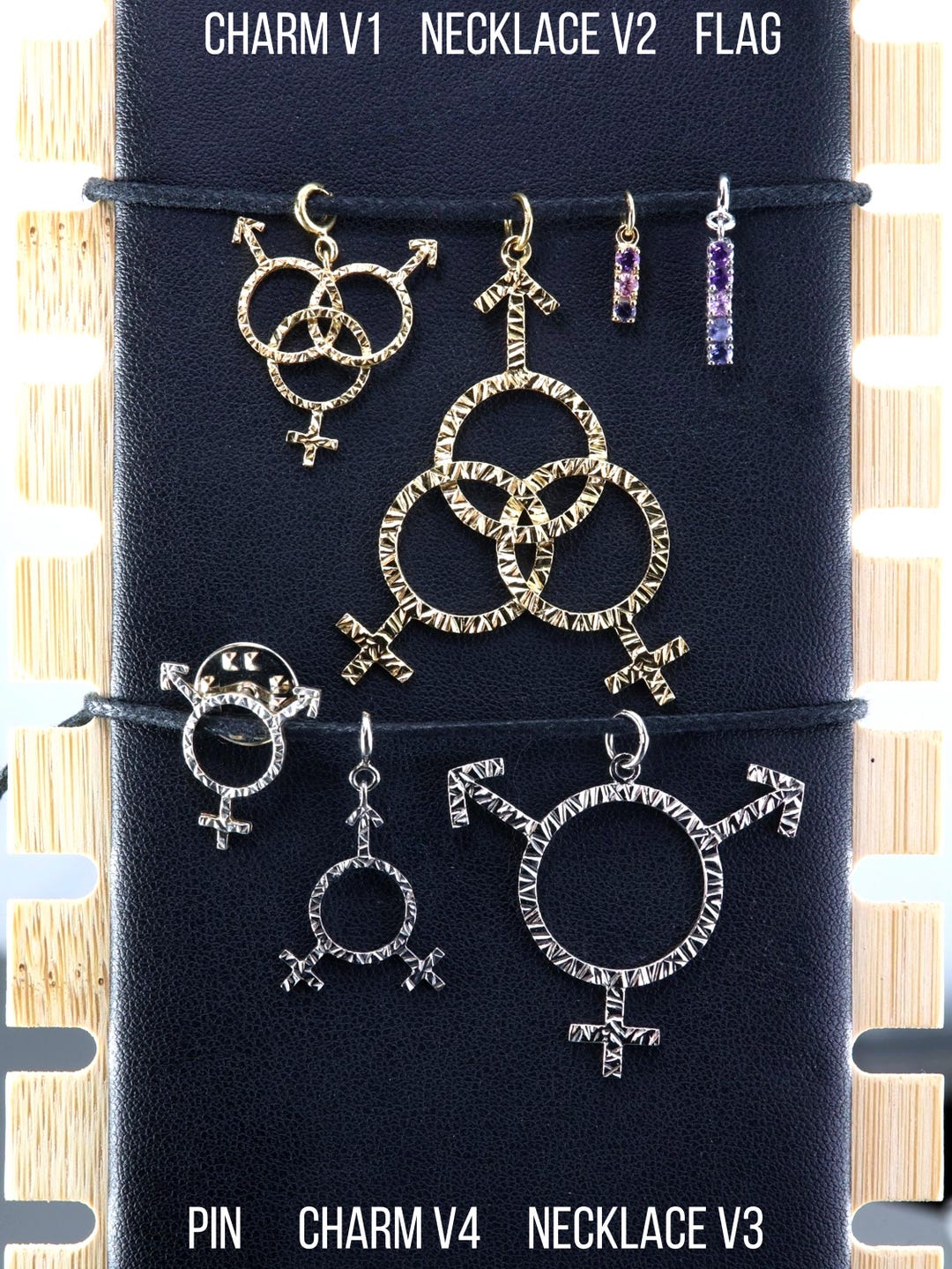 Sterling Silver Bisexual Bi Pride Pendant Necklace, Charm, Pin, Flag ...
