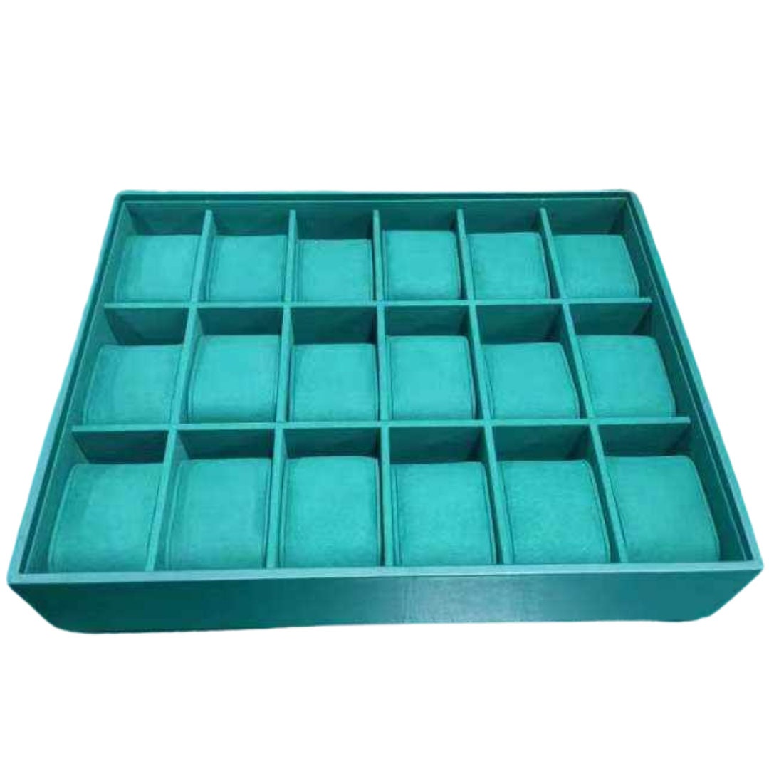 Elegant Rolex Forest Green Stackable Watch Tray | 18 Slots (3 by 6 ...