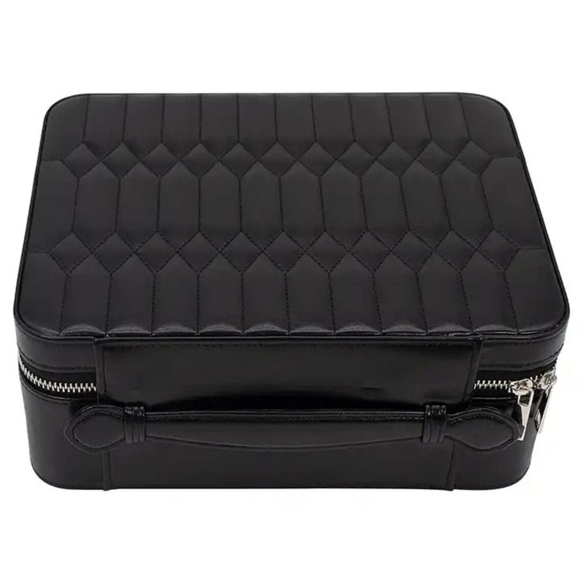 Black Luxury Travel Leather Jewelry Case - 5 Trays for All Types of ...