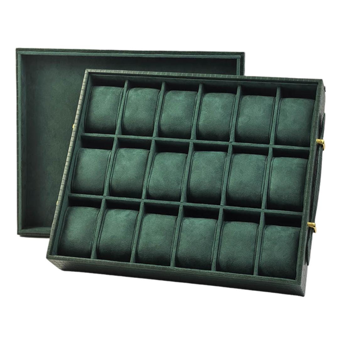 Luxury Handmade Deep Stackable Watch Tray Snakeskin - 18 Slot 3 by 6 ...