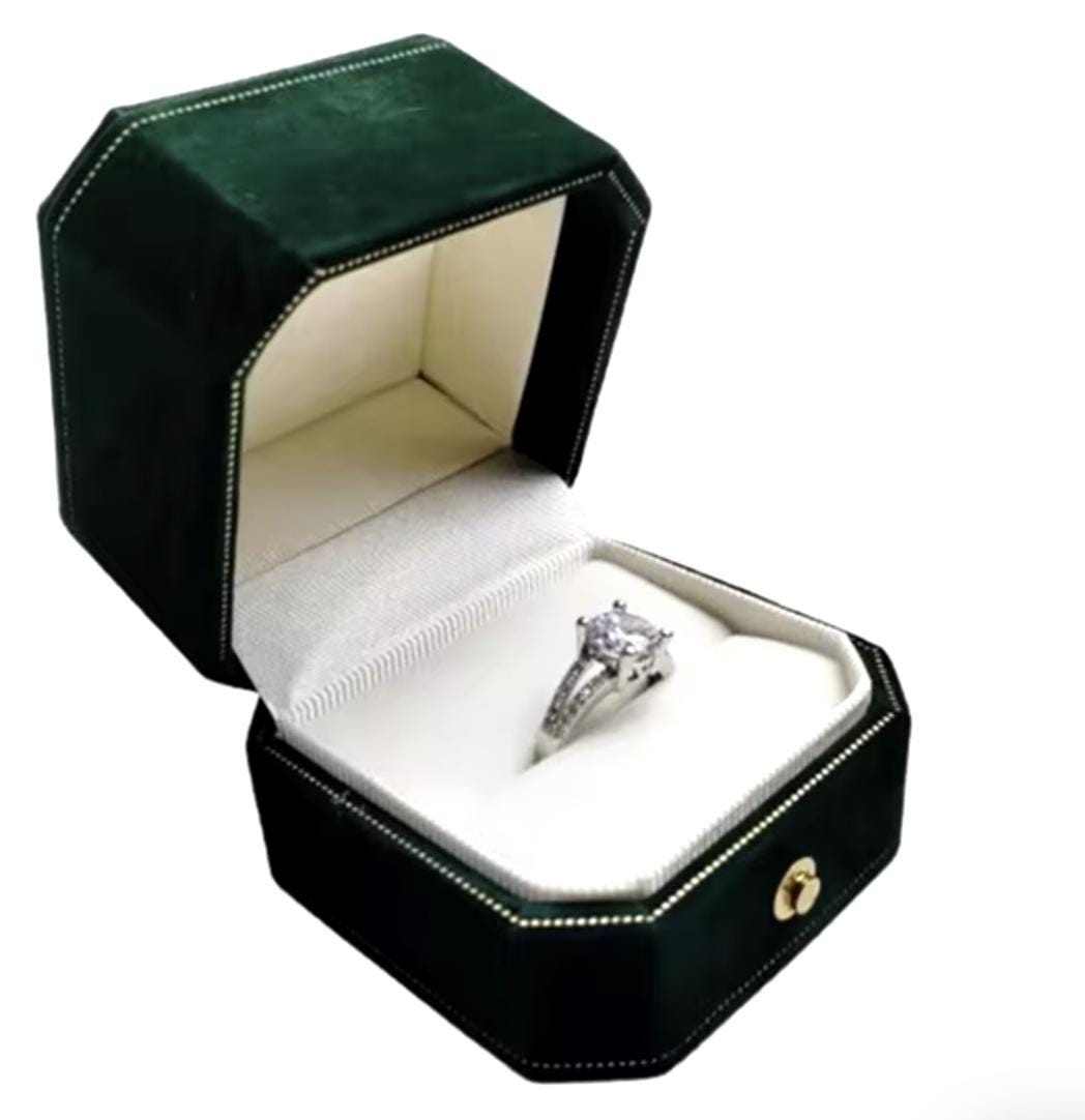 Green Vintage Design Jewelry Ring Box Luxury Wedding Ring Box Proposal ...