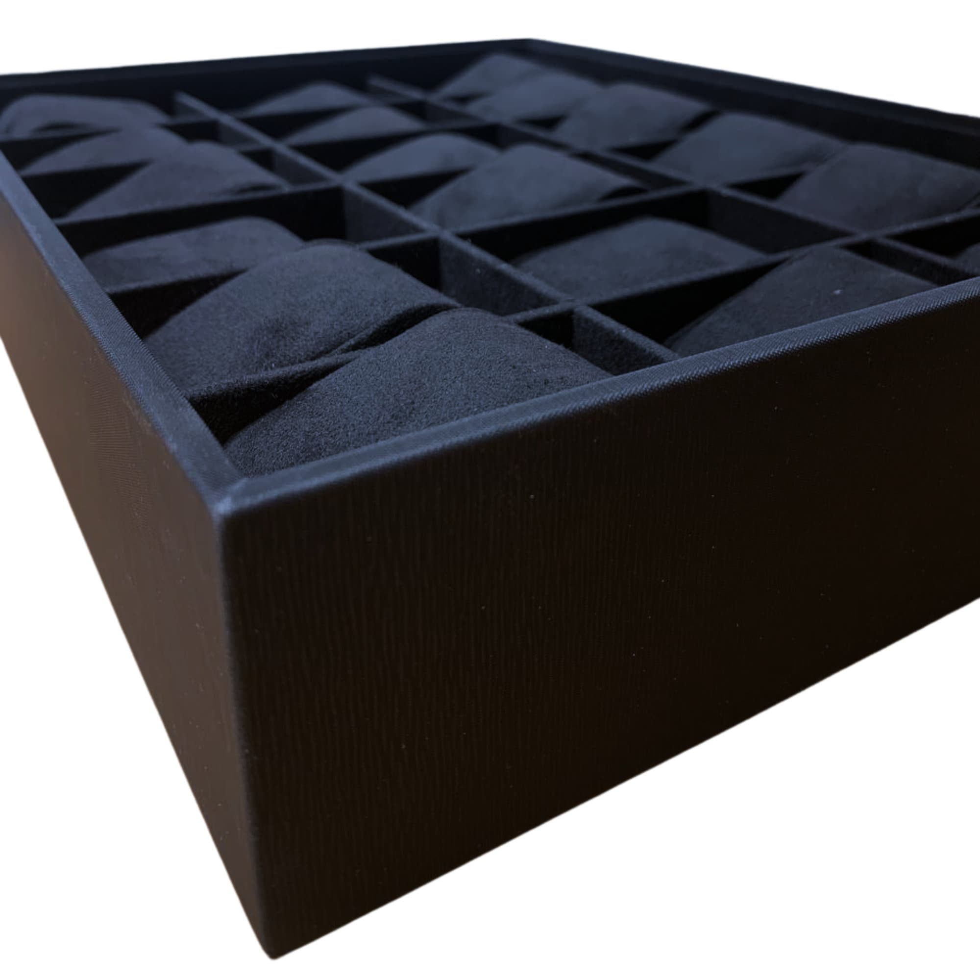 Elegant Deep Black Stackable Watch Tray 18 Slot Watch Tray 3 by 6 Watch ...