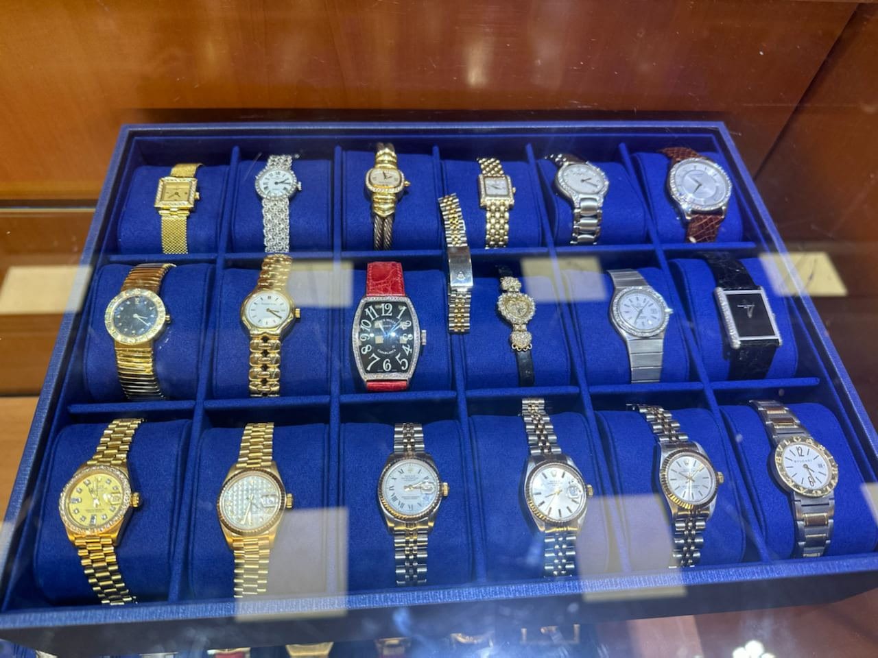 Elegant Deep Blue Stackable Watch Tray 18 Slot Watch Tray 3 by 6 Watch ...