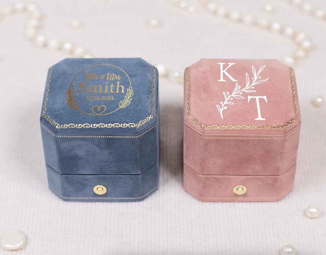 Personalized Custom Vintage Design Jewelry Ring Box for Wedding Ring ...