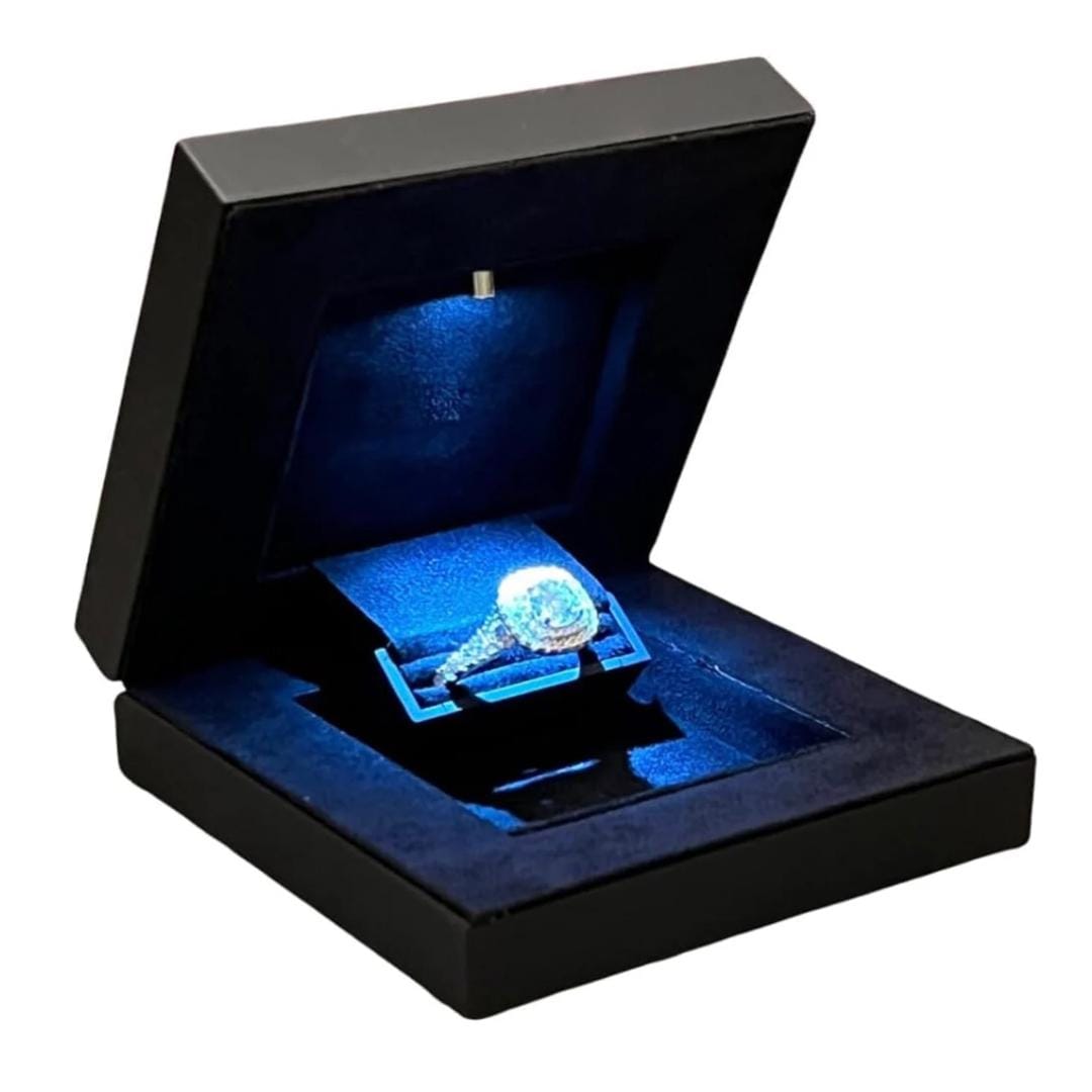 Ultra Slim Elegant Hidden Proposal Engagement Ring Box With Bright LED ...