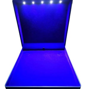 Elegant Blue or Black Luxury Necklace LED Light Box for Holder, Storage ...