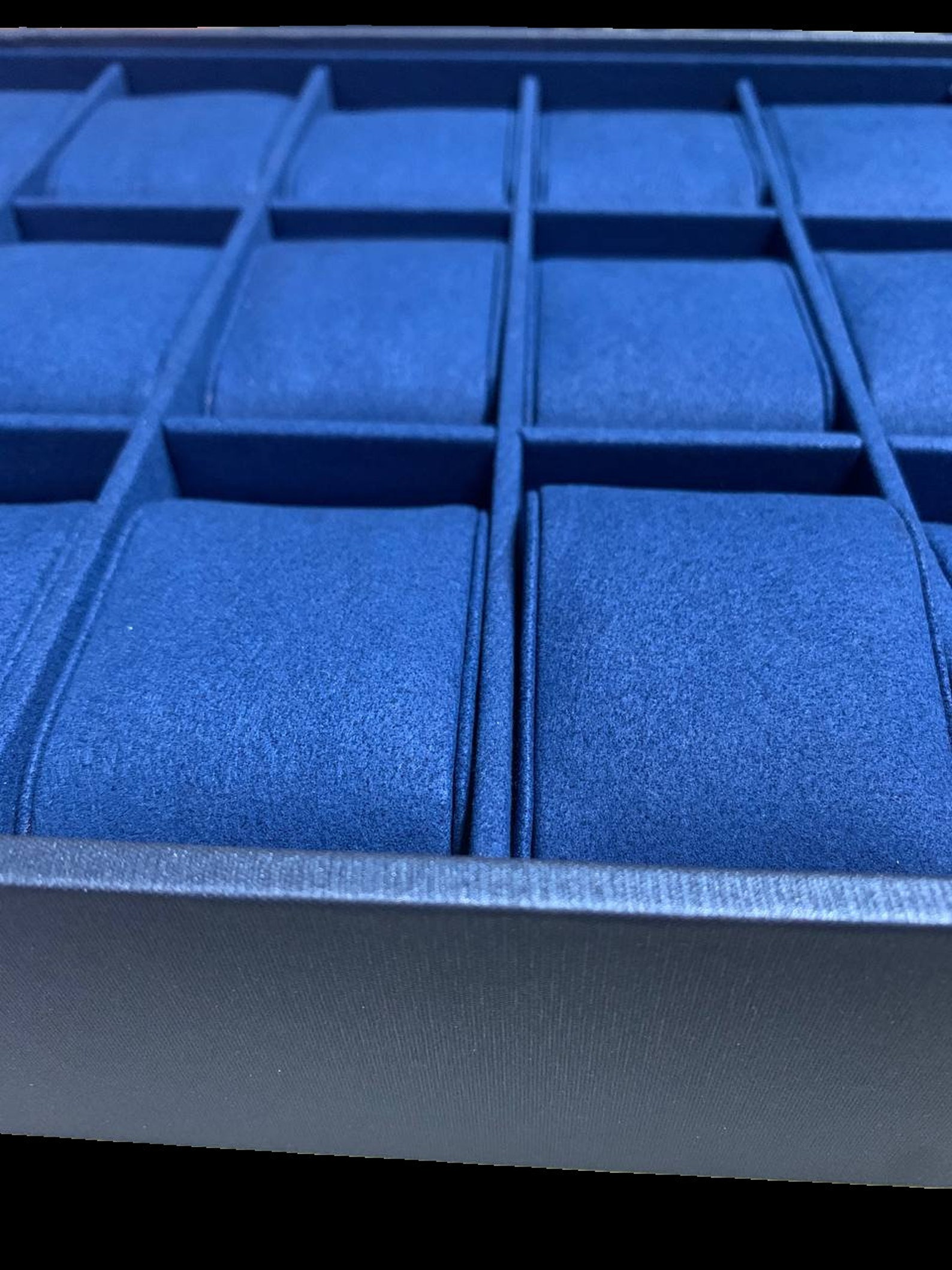 Elegant Deep Blue Stackable Watch Tray | 18 Slot Watch Tray | 3 by 6 ...