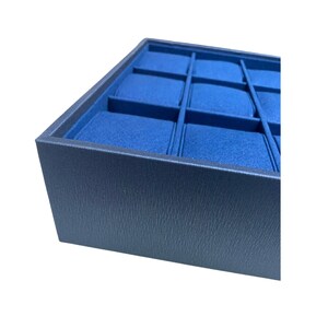 Elegant Deep Blue Stackable Watch Tray | 18 Slot Watch Tray | 3 by 6 ...