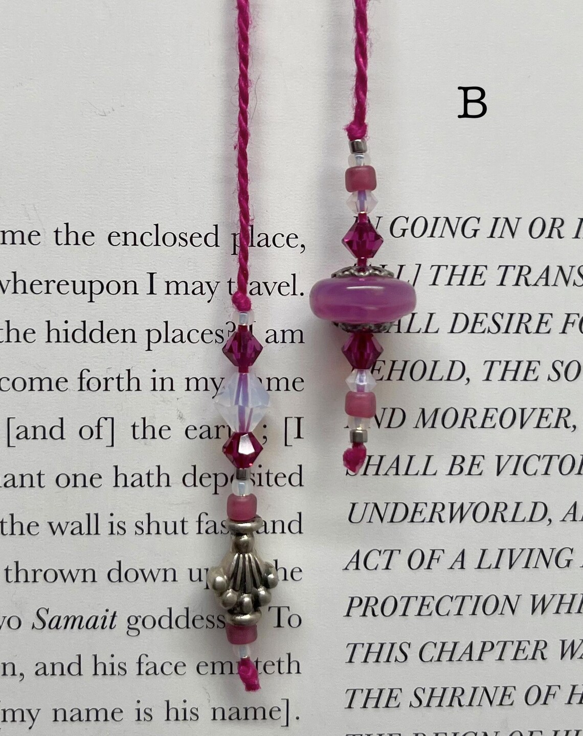 Beaded Hot Pink Bookmark - Etsy