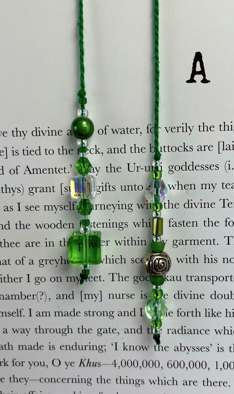 Beaded Green Bookmark - Etsy