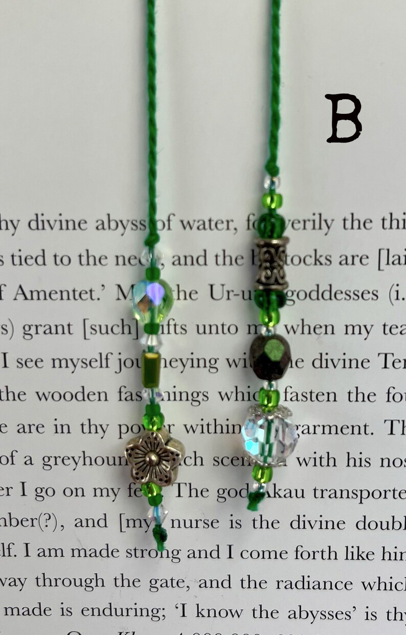 Beaded Green Bookmark - Etsy