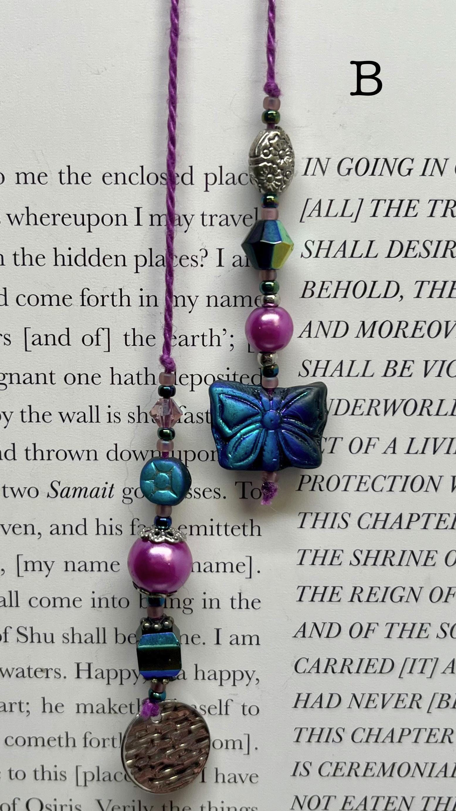 Beaded Purple Bookmark - Etsy