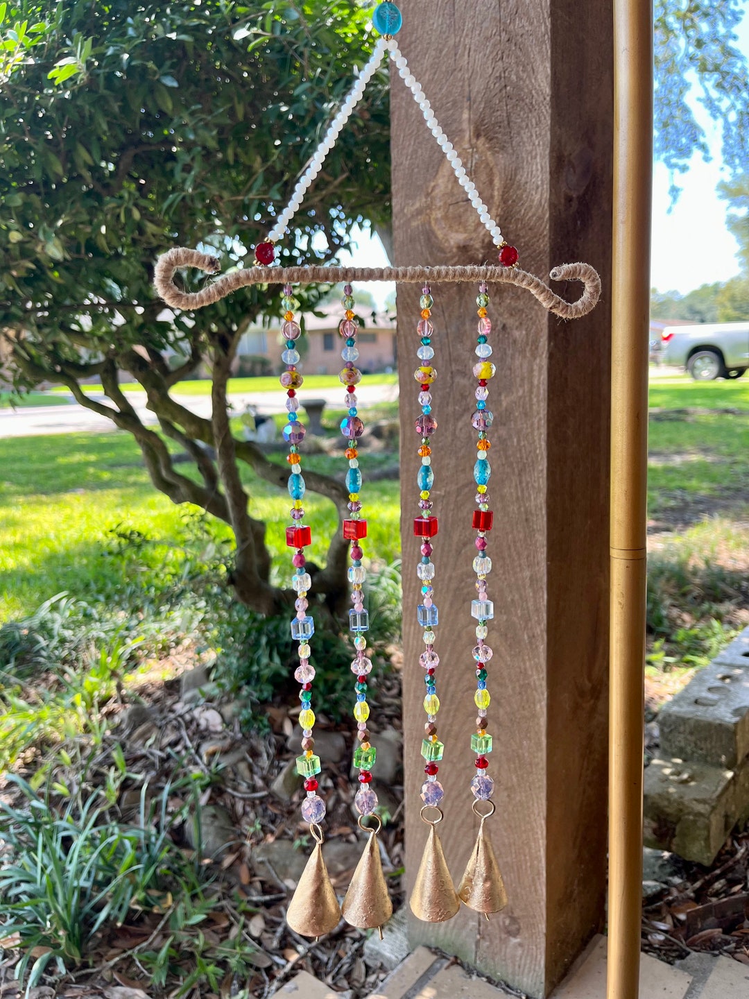 4 Strand Horizontal Multicolored Wind Chime - Etsy