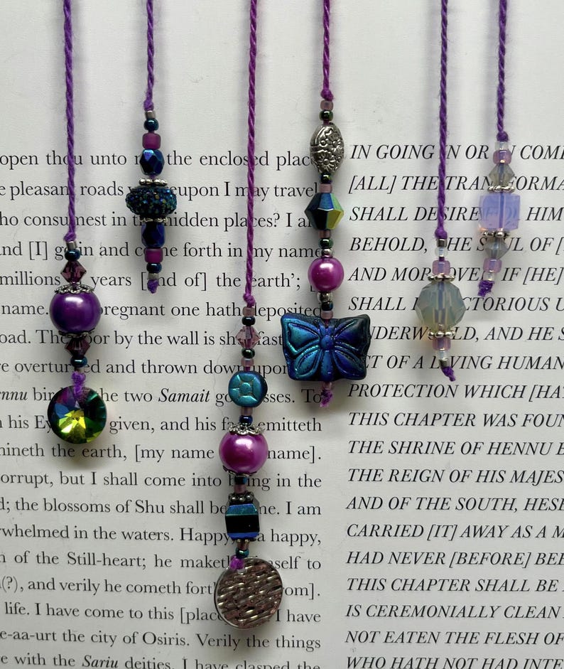 Beaded Purple Bookmark - Etsy
