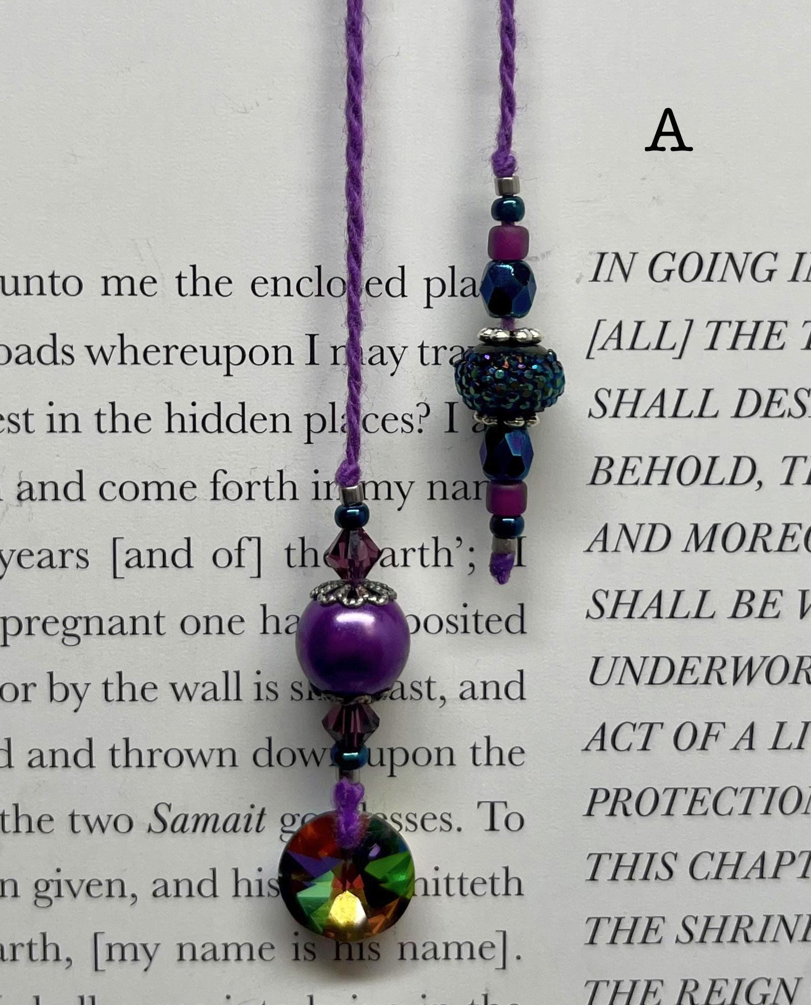 Beaded Purple Bookmark - Etsy