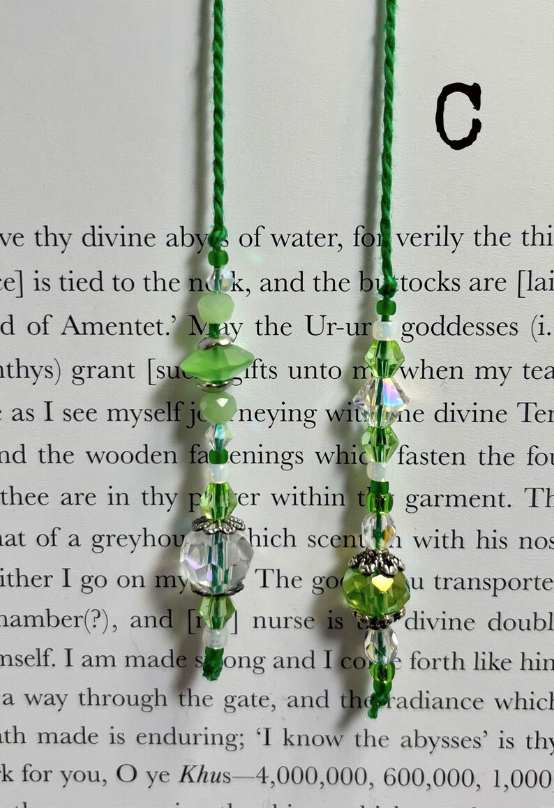 Beaded Green Bookmark - Etsy