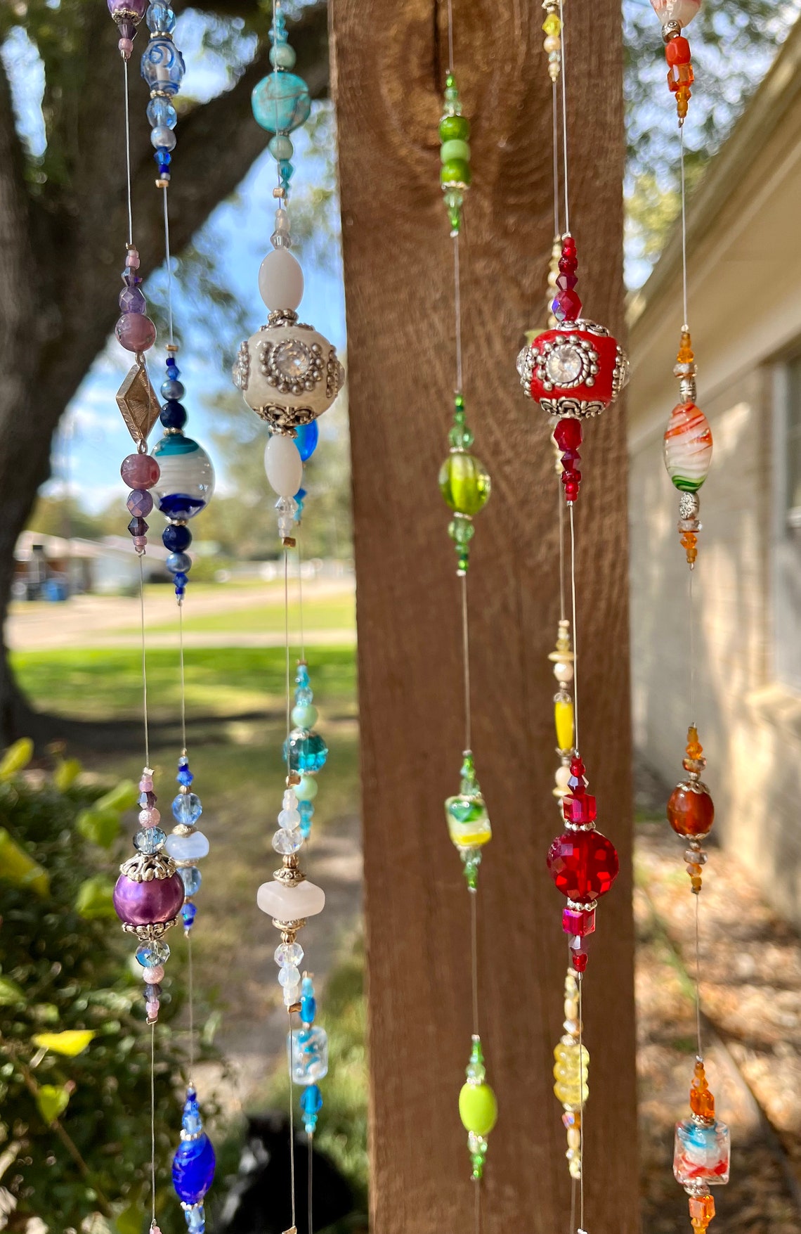 Rainbow Beaded Sun Catcher - Etsy