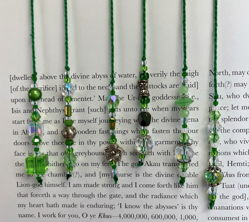 Beaded Green Bookmark - Etsy