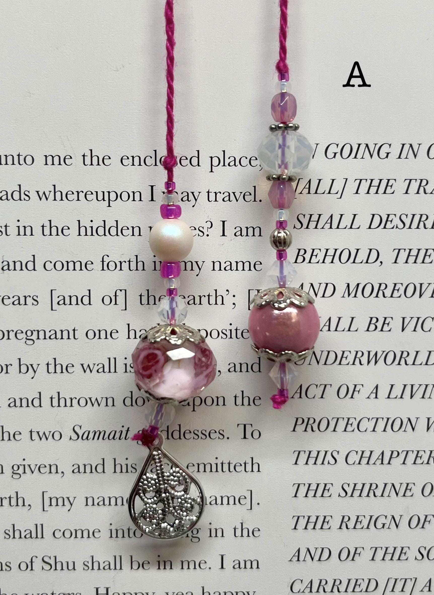 Beaded Hot Pink Bookmark - Etsy