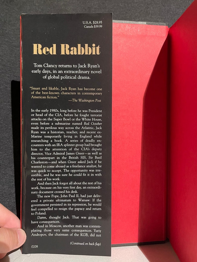 Red Rabbit by Tom Clancy. First Edition, First Printing. - Etsy
